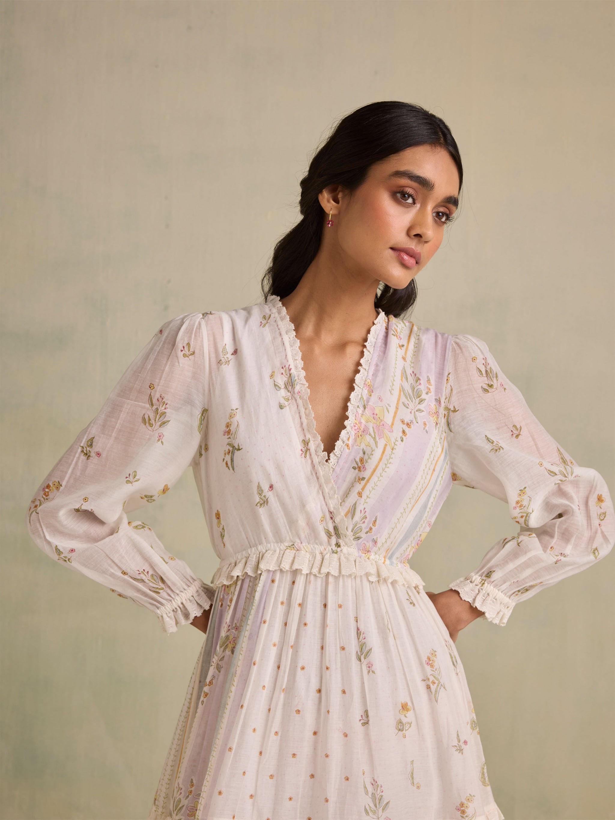 Glimmer of Joy Tier Dress | Artisanal Spring Wrap Maxi | Buna Studio