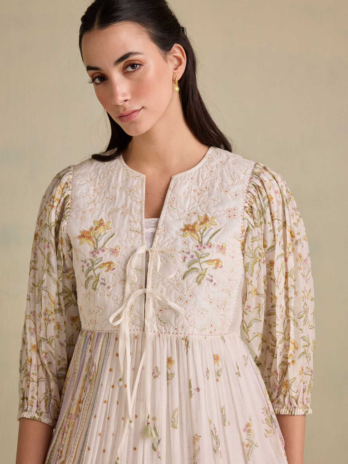 Myths & Motifs Dress | Chintz Hand Block Prints | Quilted Yoke | Buna ...