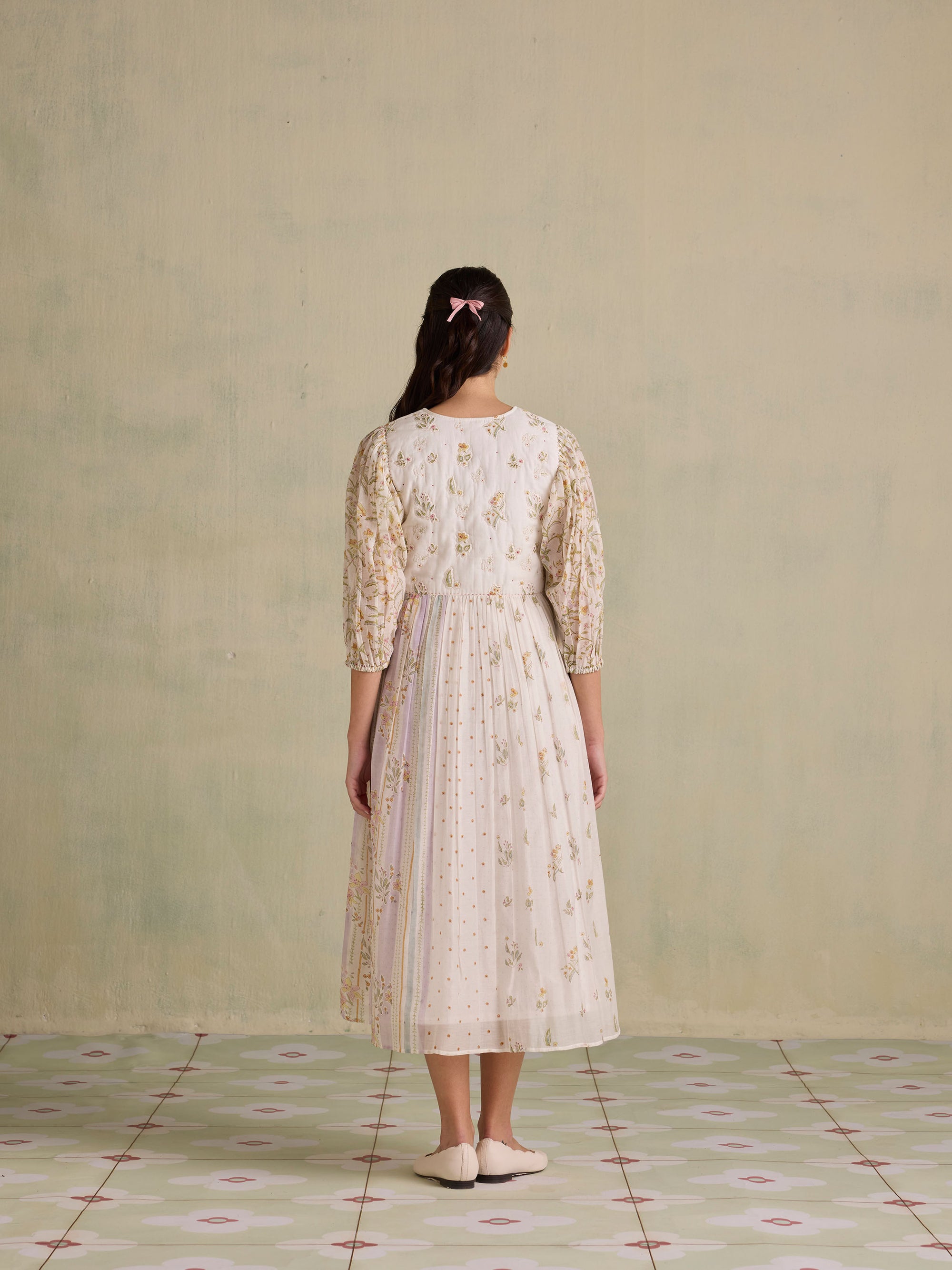 Myths & Motifs Dress | Chintz Hand Block Prints | Quilted Yoke | Buna ...