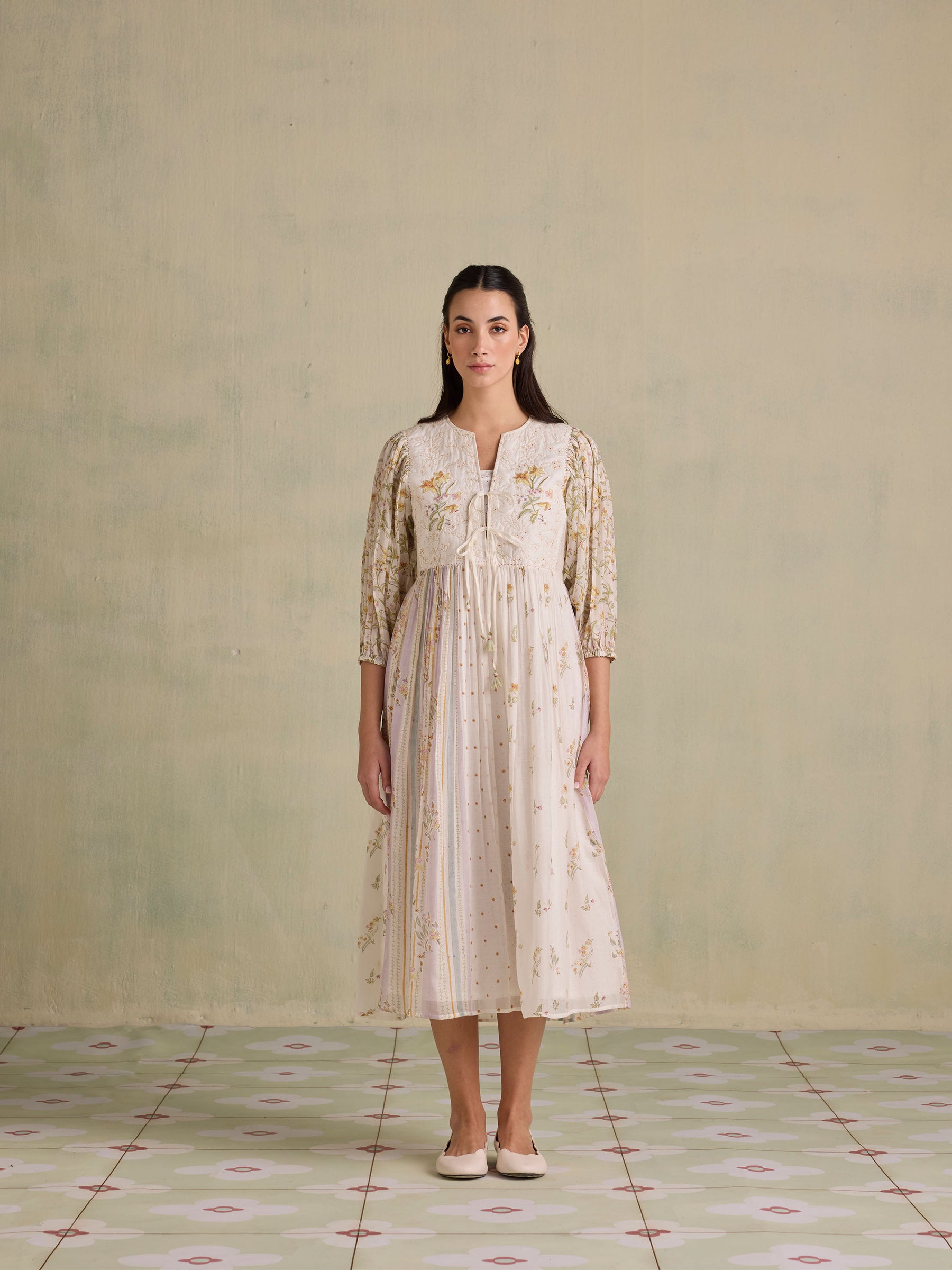 Myths & Motifs Dress | Chintz Hand Block Prints | Quilted Yoke | Buna ...