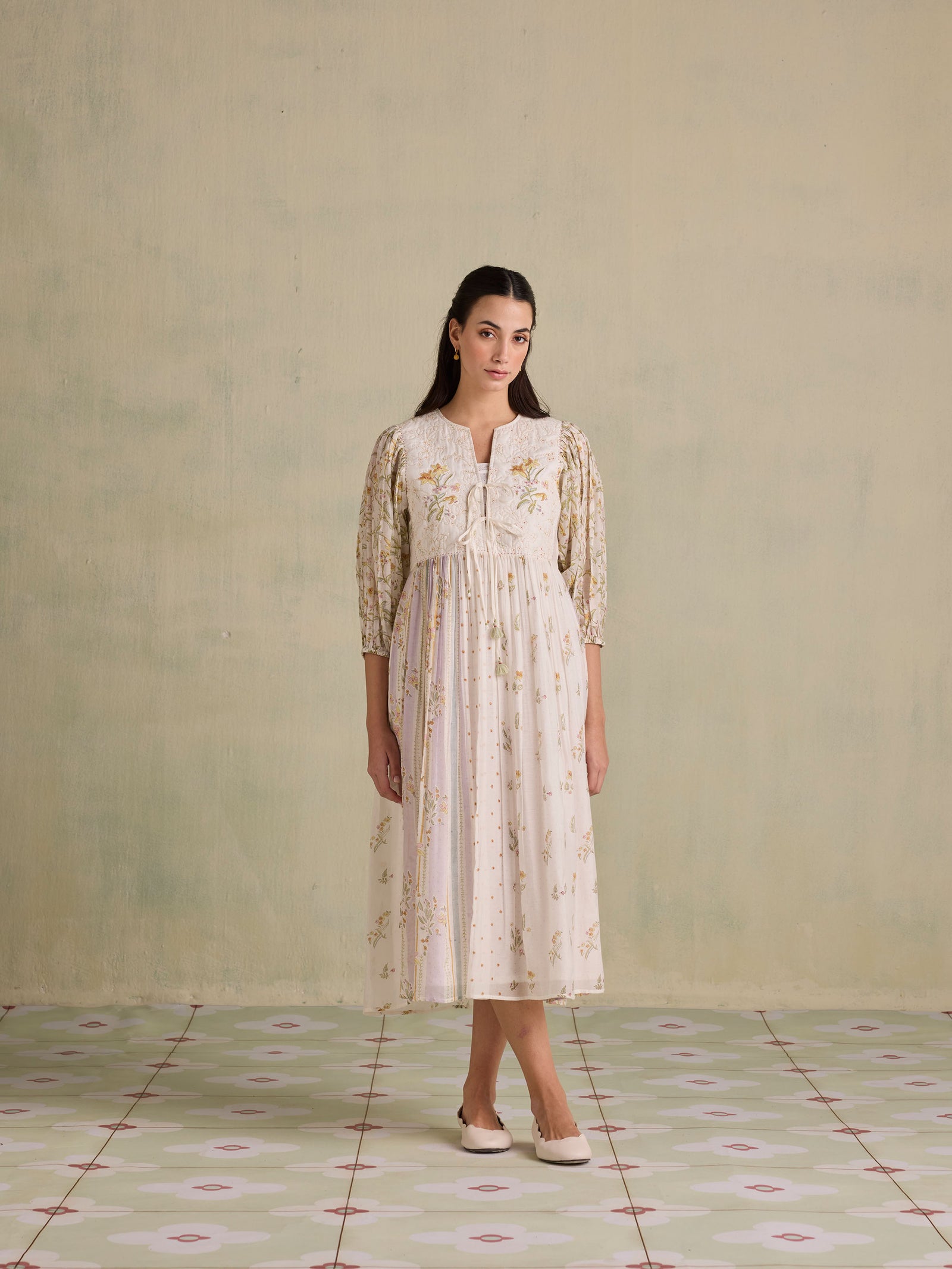 Myths & Motifs Dress | Chintz Hand Block Prints | Quilted Yoke | Buna ...