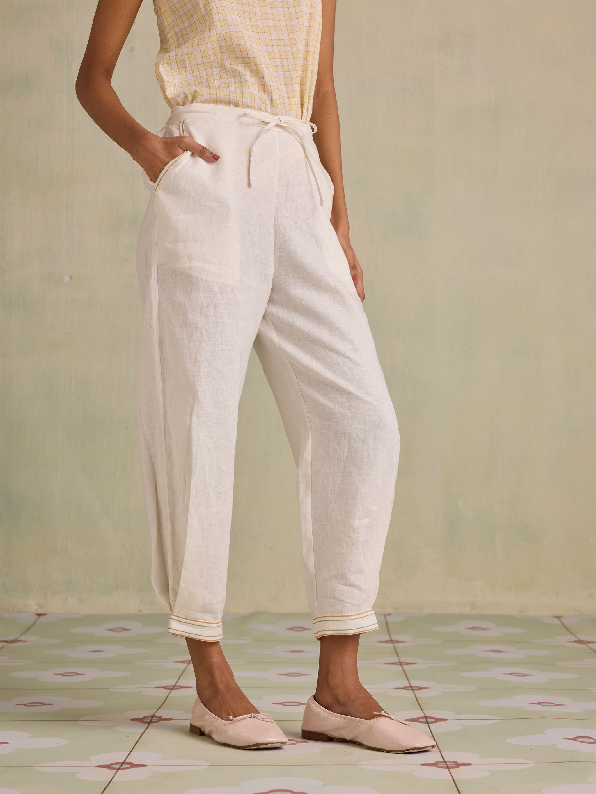 Poppy Pants | Pure White Linen | Comfortable & Versatile | Buna Studio