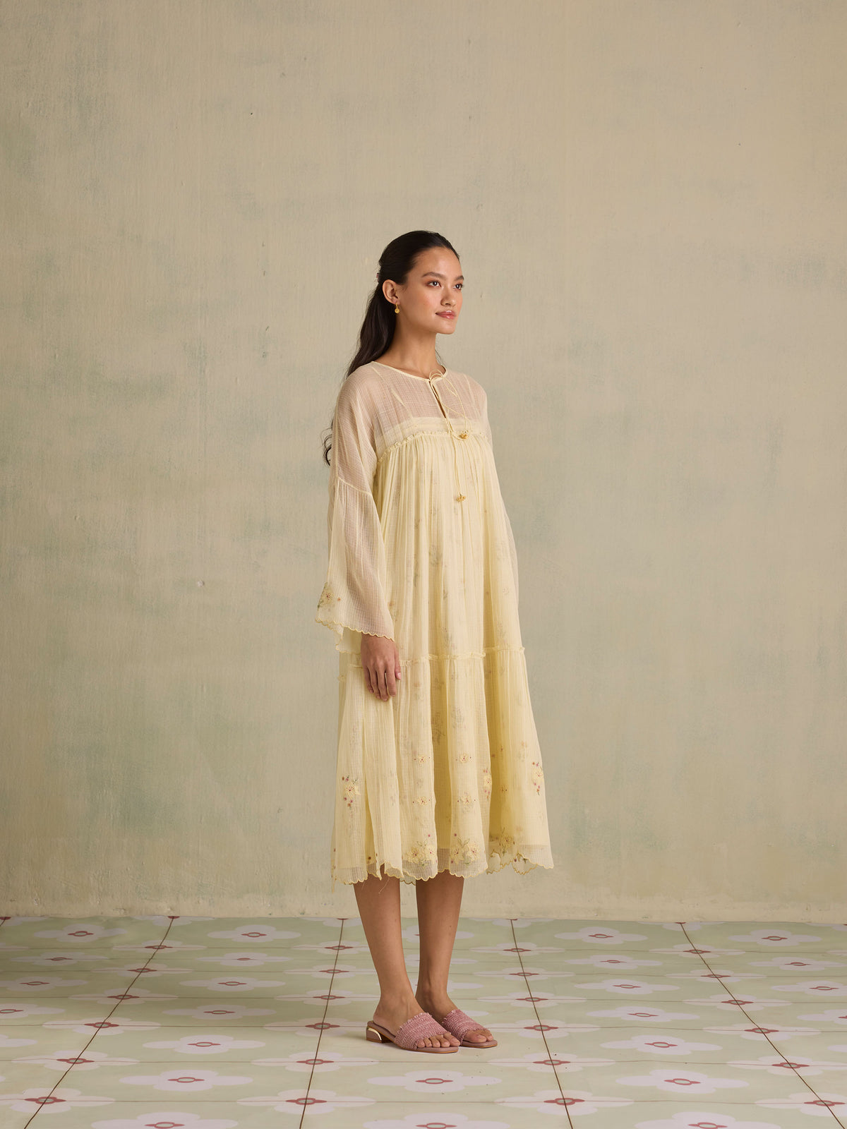 Sundance Sheer Dress | Floral Appliqué | Buna Studio