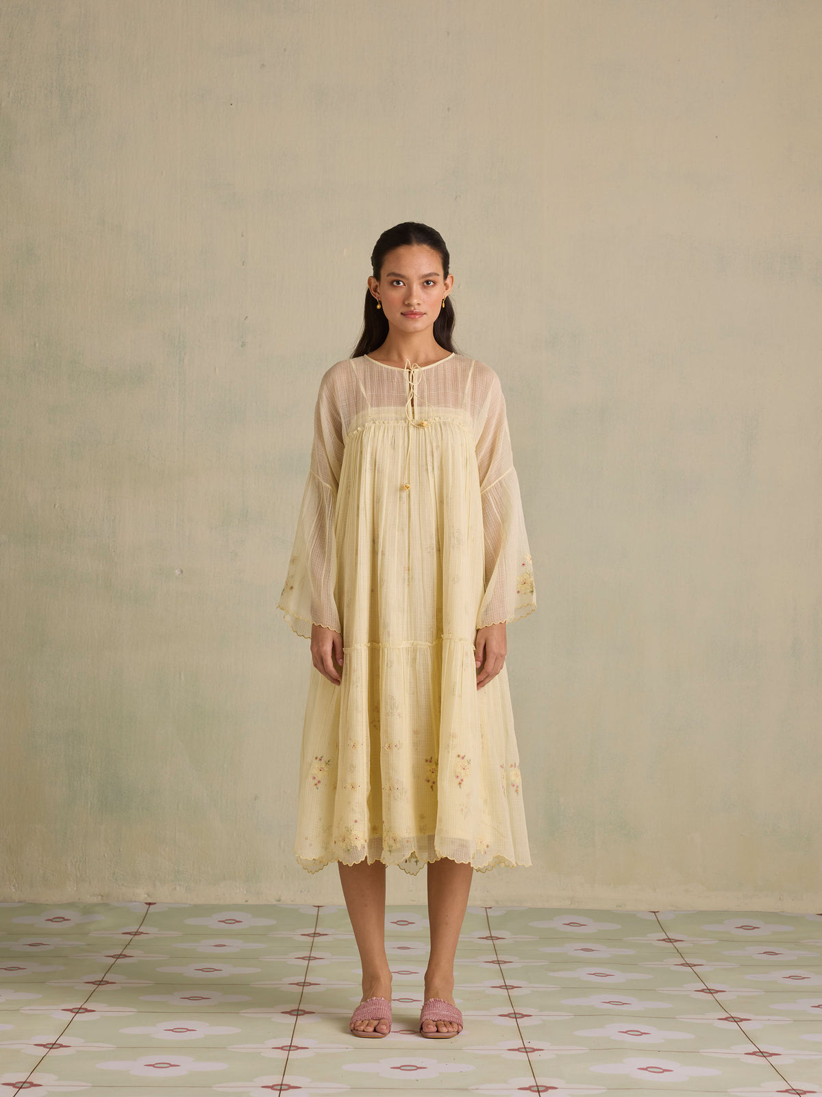 Sundance Sheer Dress | Floral Appliqué | Buna Studio