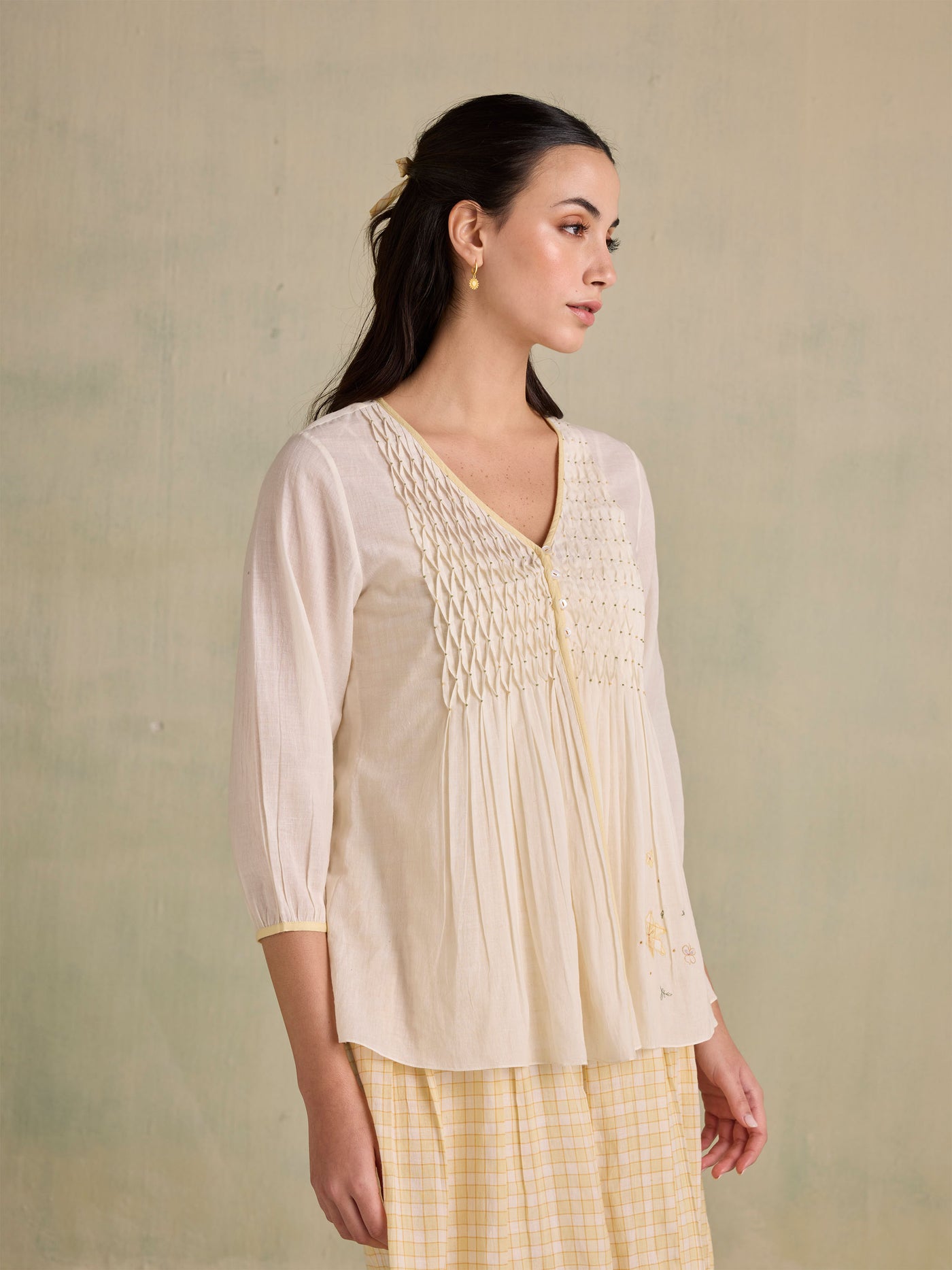 Little Things Smock Top | Hand Smocked | Handwoven Cotton | Buna Studio