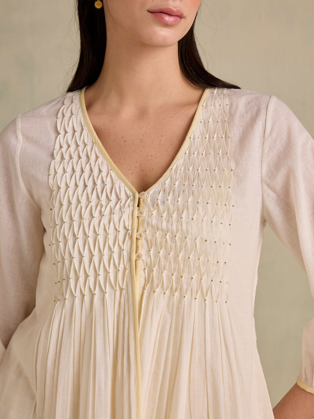 Little Things Smock Top | Hand Smocked | Handwoven Cotton | Buna Studio