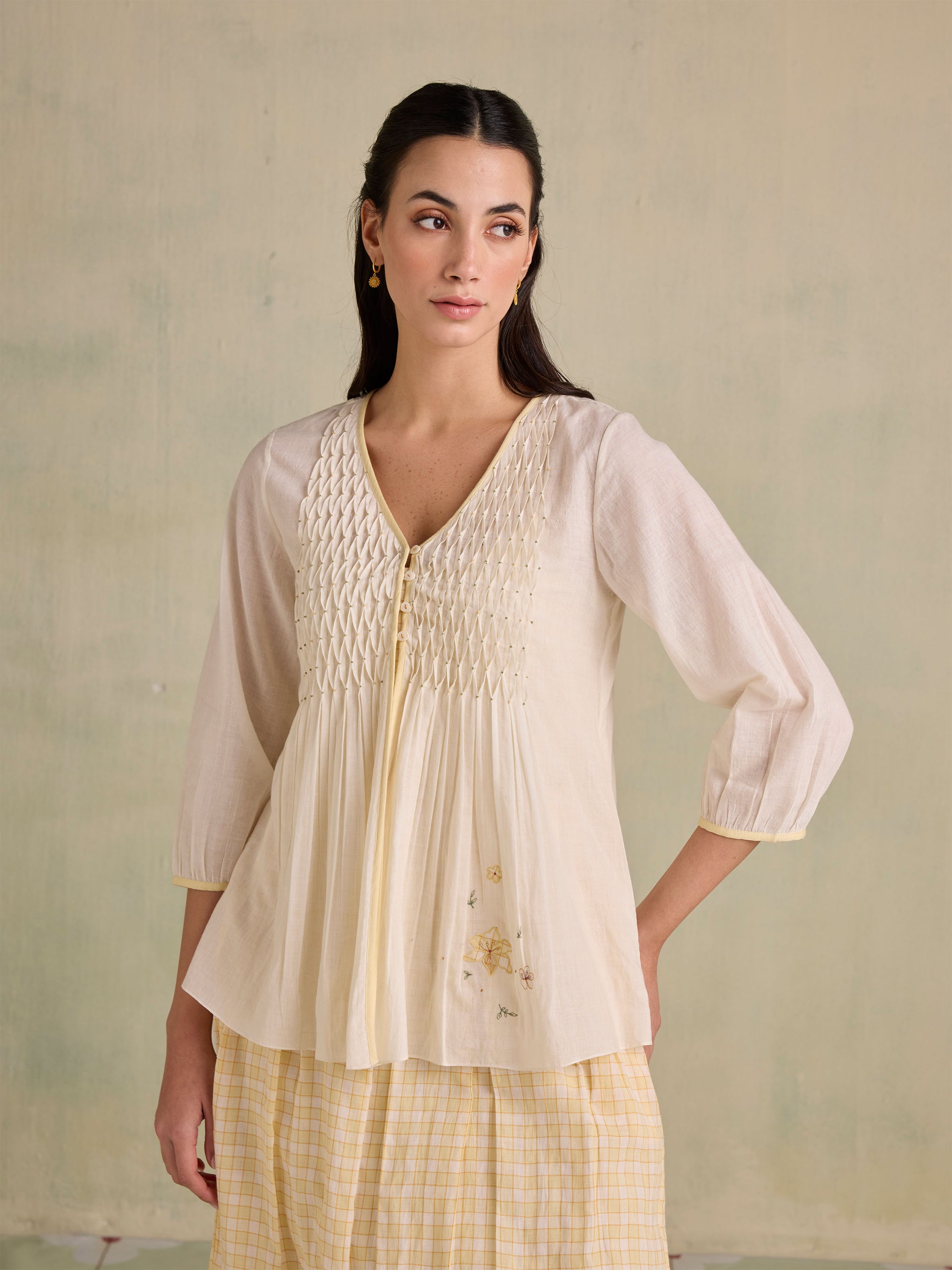 Little Things Smock Top | Hand Smocked | Handwoven Cotton | Buna Studio