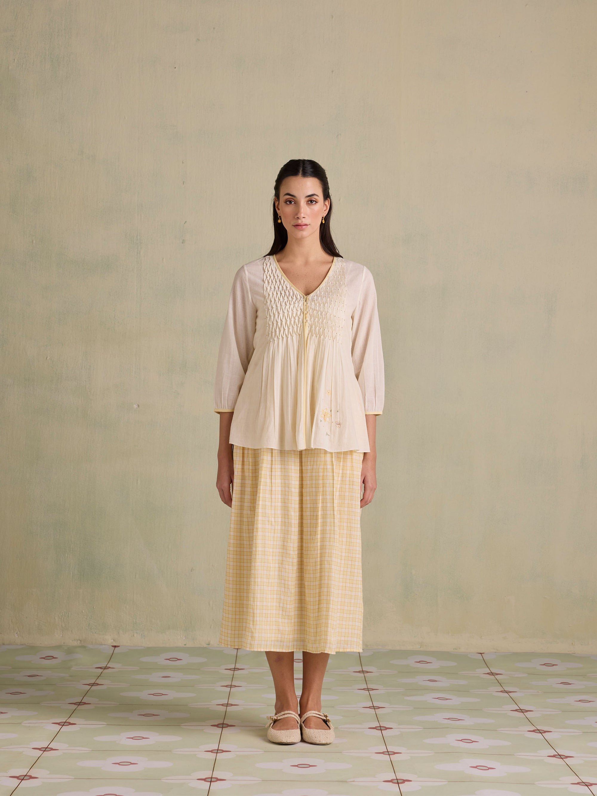 Little Things Smock Top | Hand Smocked | Handwoven Cotton | Buna Studio