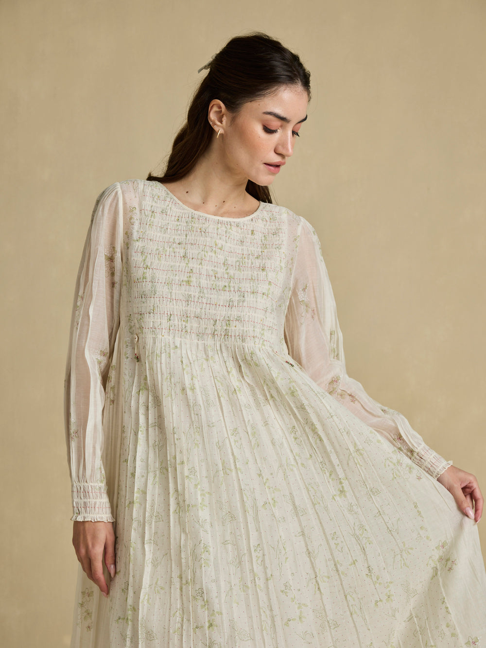 In Her Elements Chanderi Dress | Handcrafted by Buna Studio