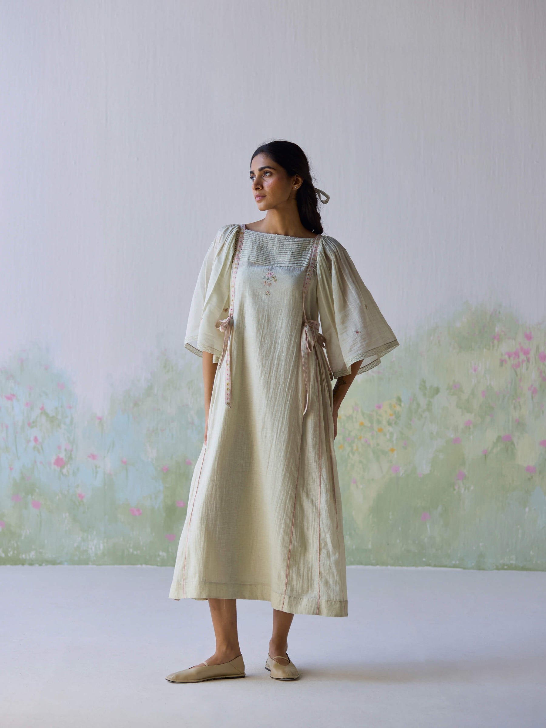 Amore Handwoven Chanderi Midi Dress | Buna Studio