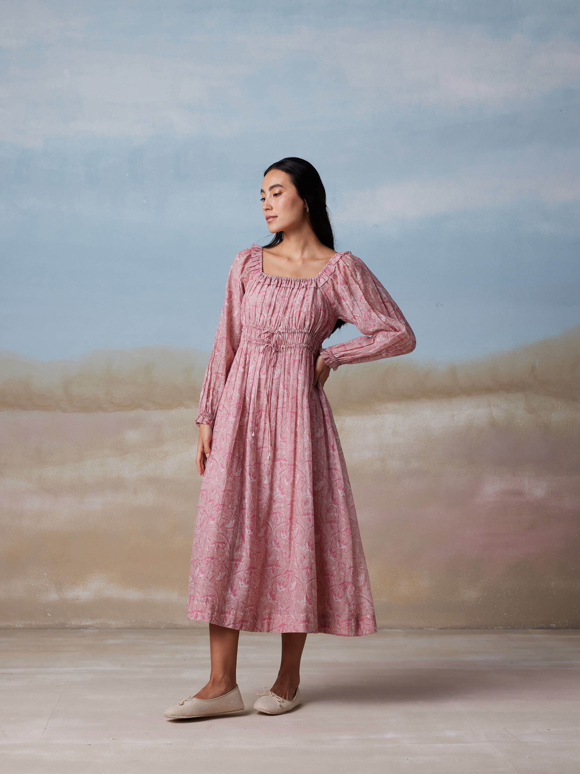 Calla Lily Shirred Midi Dress: Shop Elegant Summer Dresses