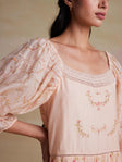 Chasing Sunsets Romantic Peasant Dress with Floral Prints