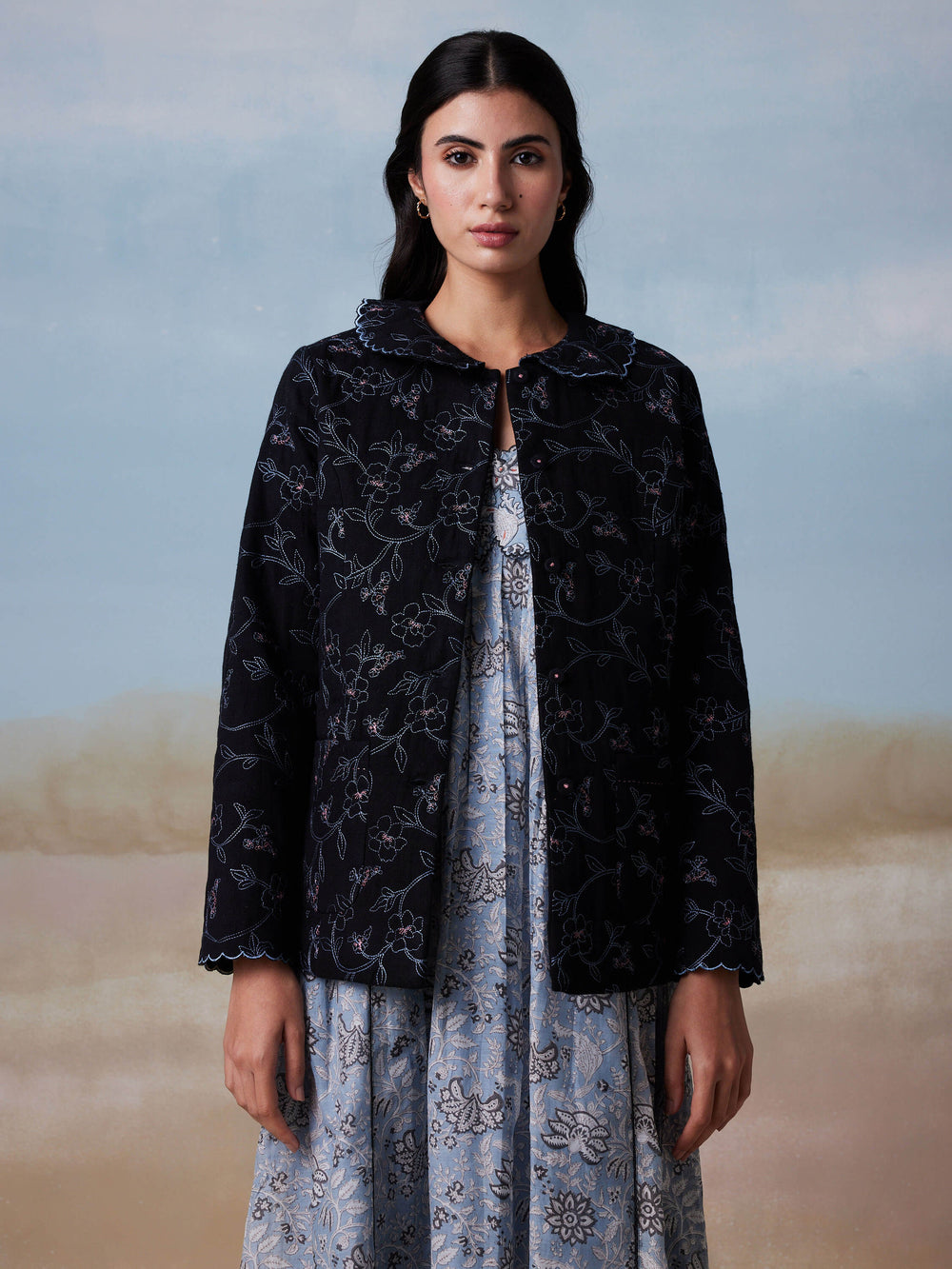 Cocoon Quilted Jacket: Shop Exquisite Embroidered Outerwear