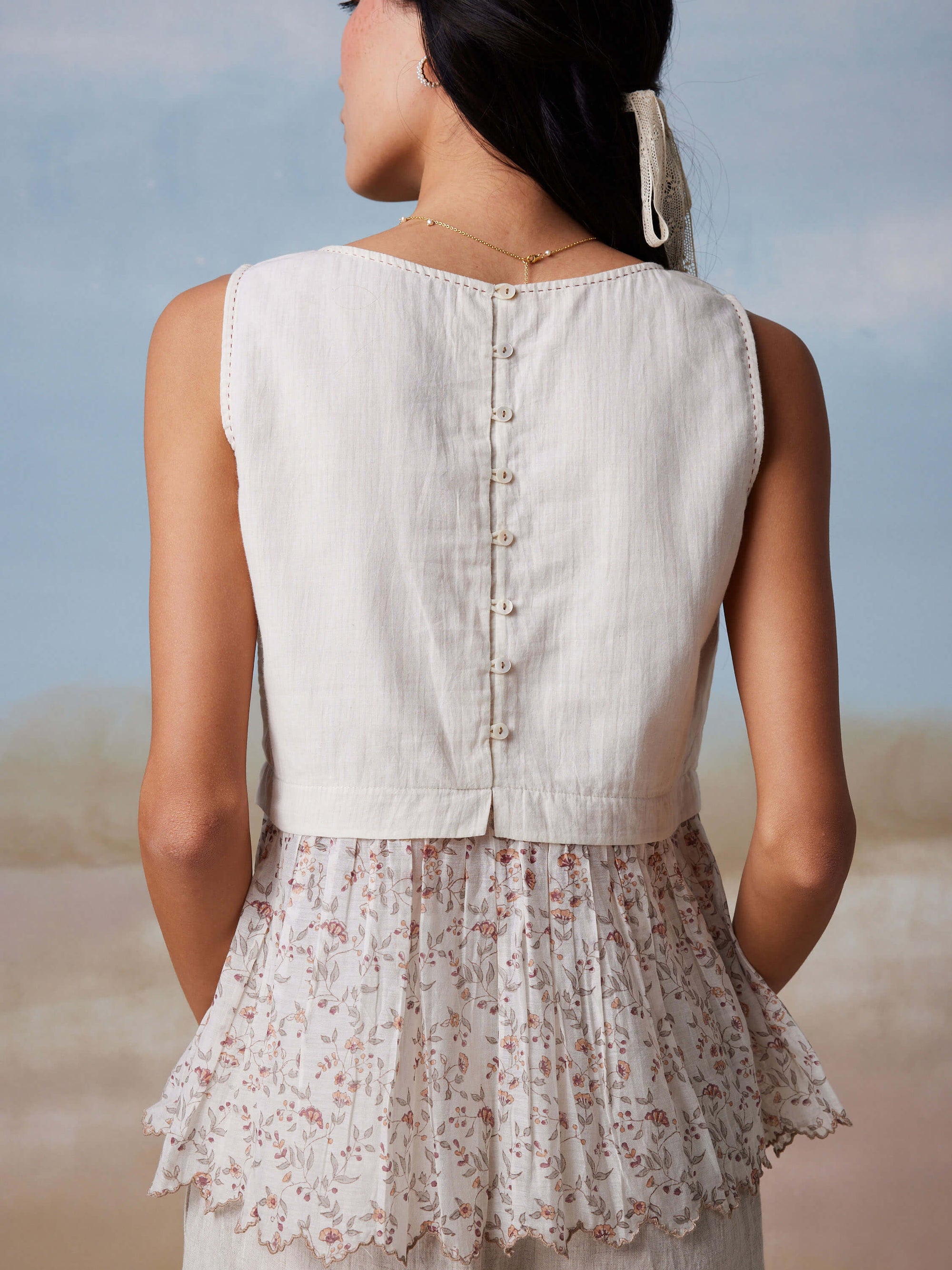 Fondly Yours Peplum Blouse: Shop Romantic Gossamer Muslin Tops