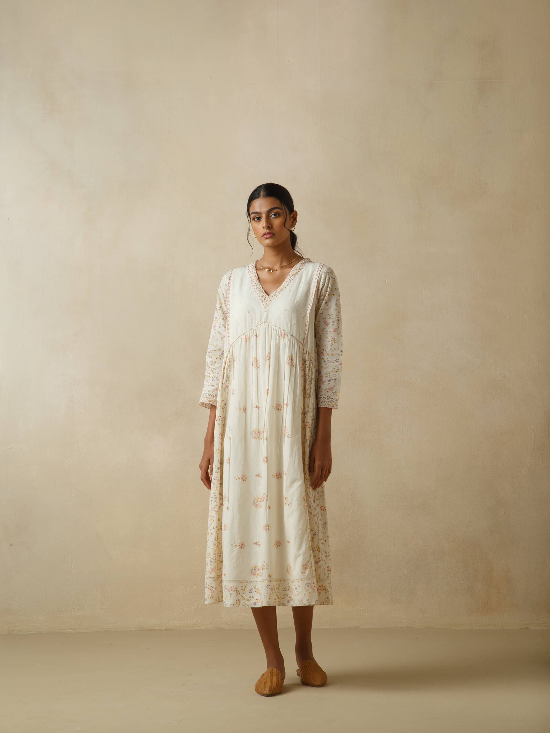 One World Dress: Bohemian Lace & Block Print Maxi Dress