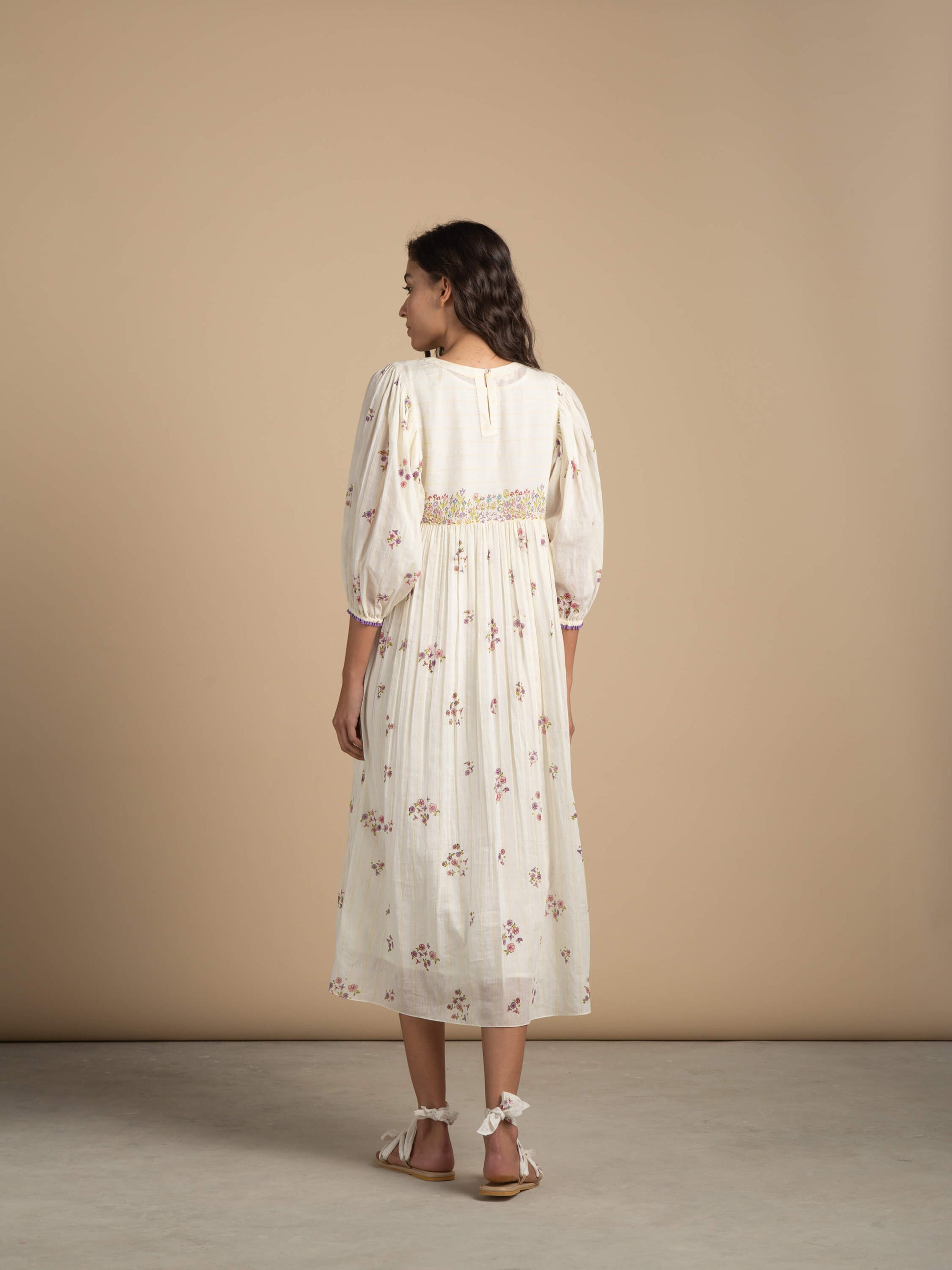 Savannah Dress: Floral Hand Block Printed Maxi Dress