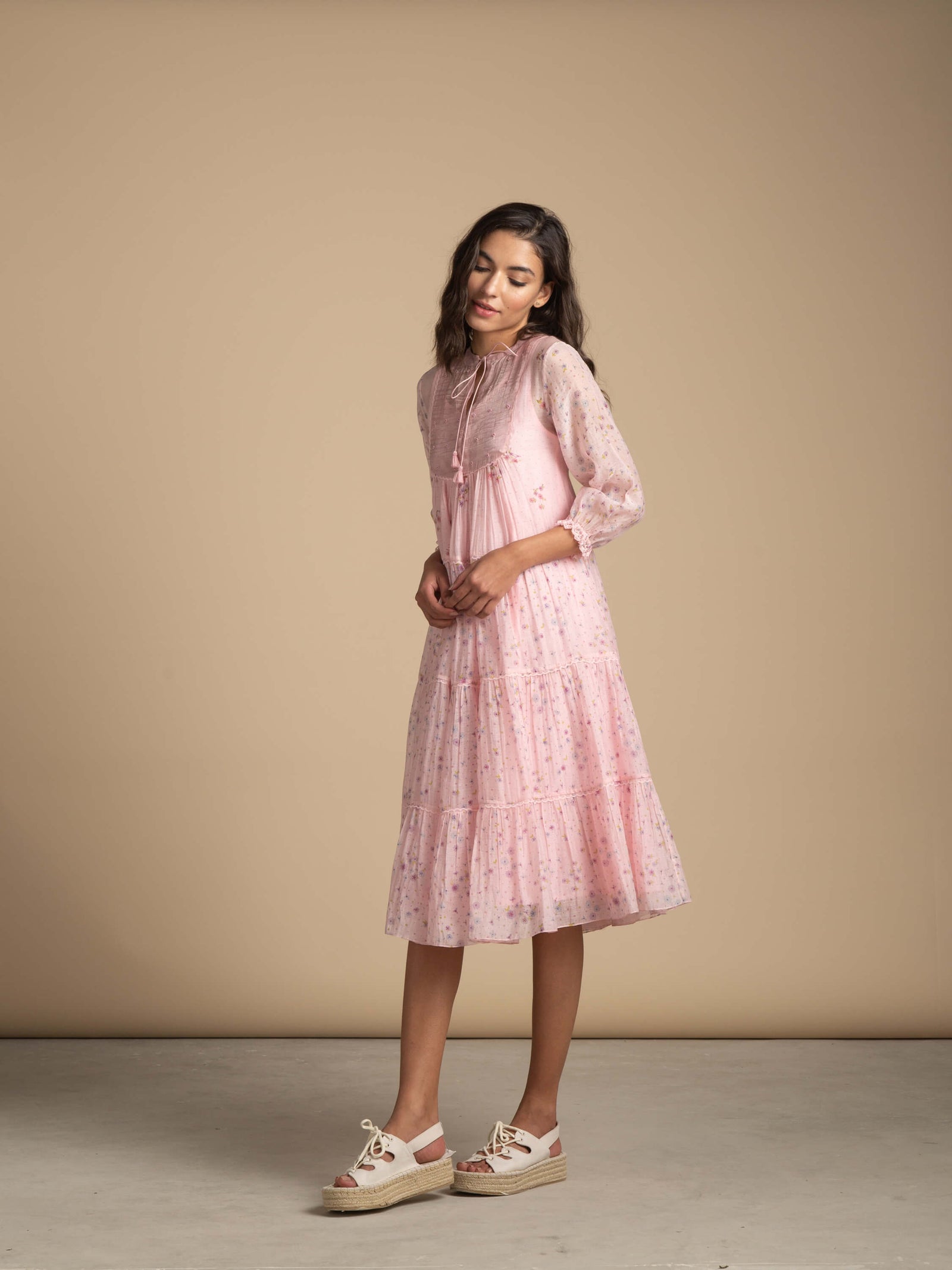 Soho Tier Dress: Stunning Hand Block Printed Maxi Dress