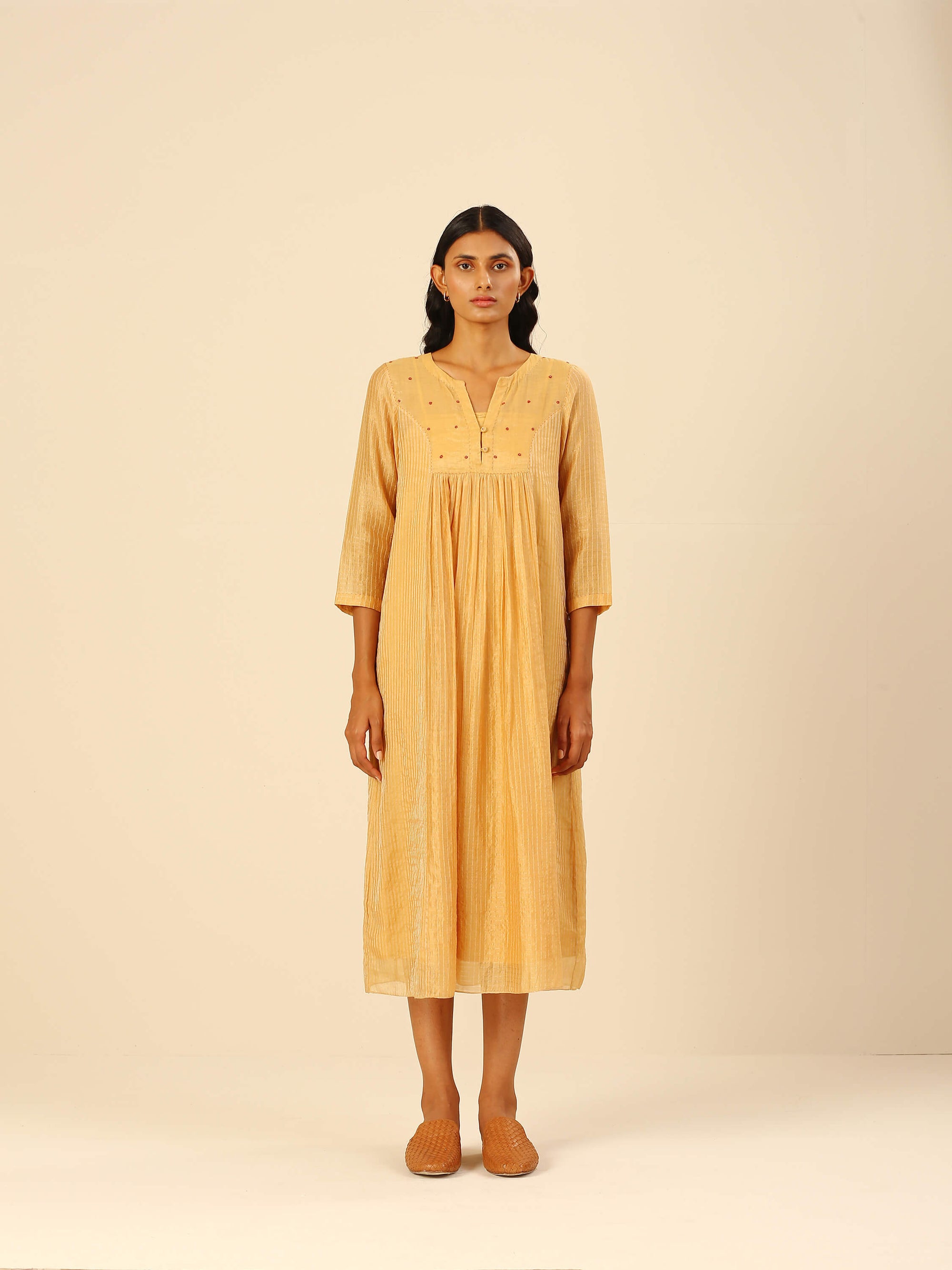 Sunflower Gathered Midi Dress: Shop Gorgeous Gossamer Cotton Styles