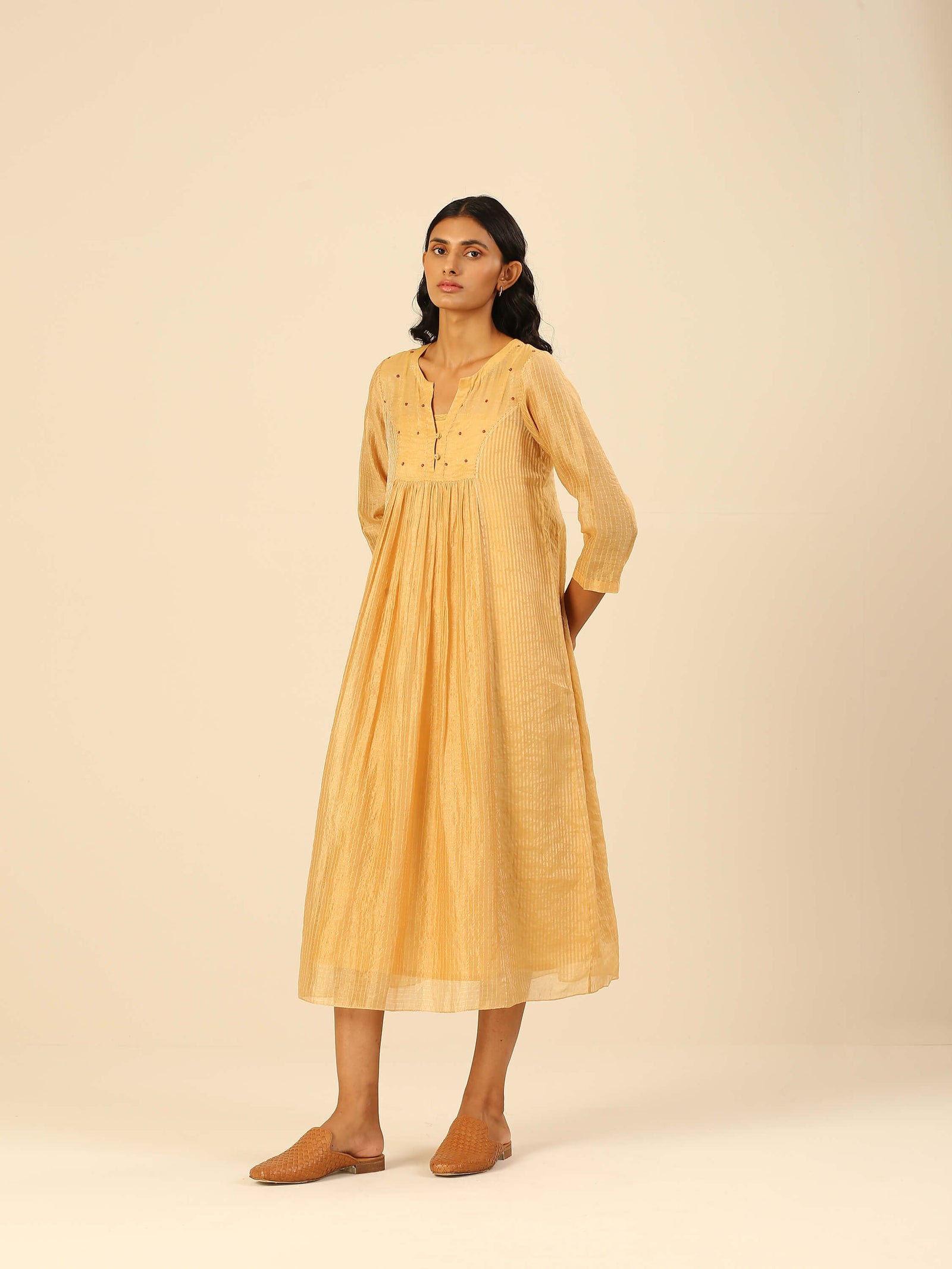Sunflower Gathered Midi Dress: Shop Gorgeous Gossamer Cotton Styles