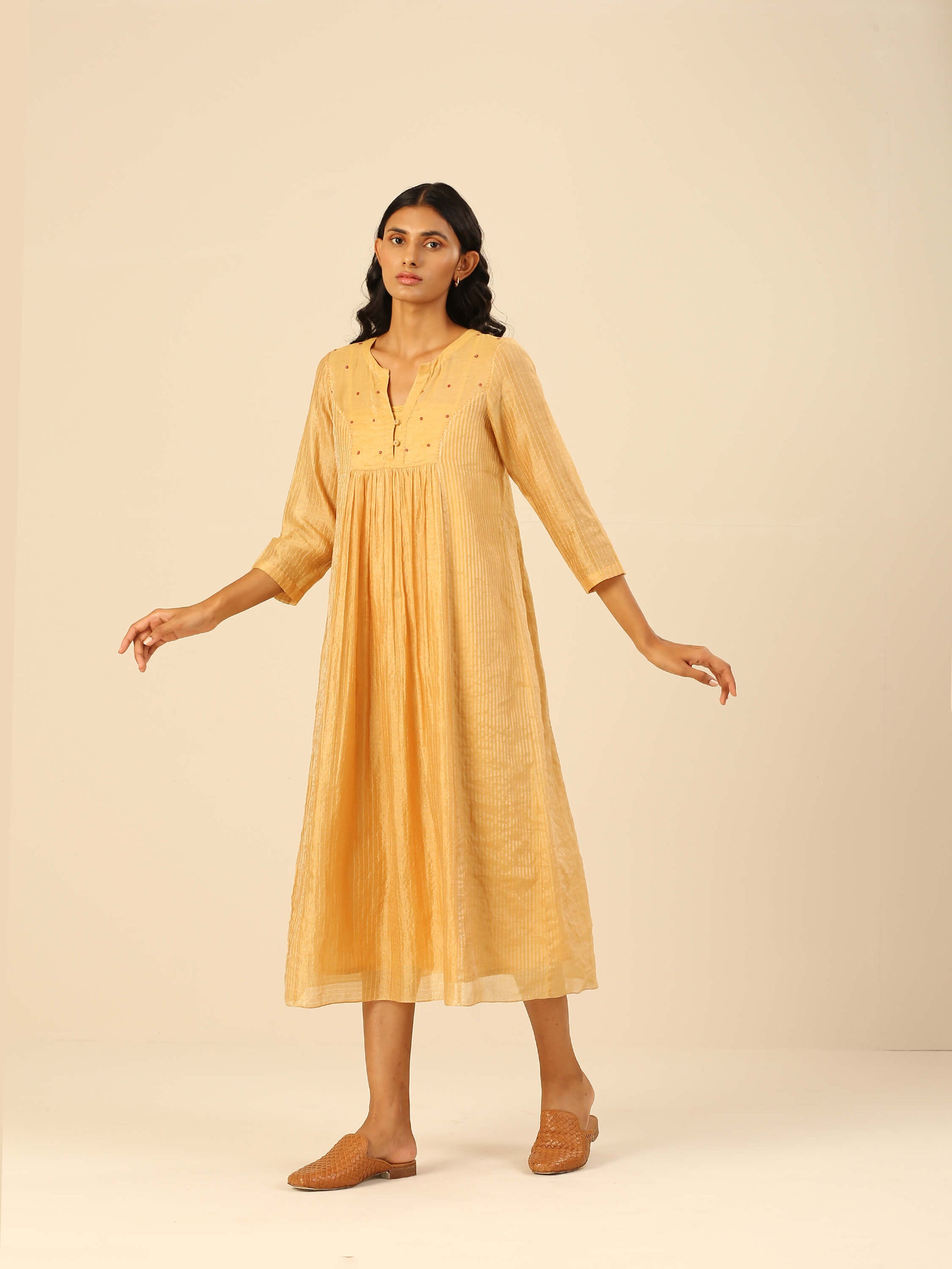 Sunflower Gathered Midi Dress: Shop Gorgeous Gossamer Cotton Styles