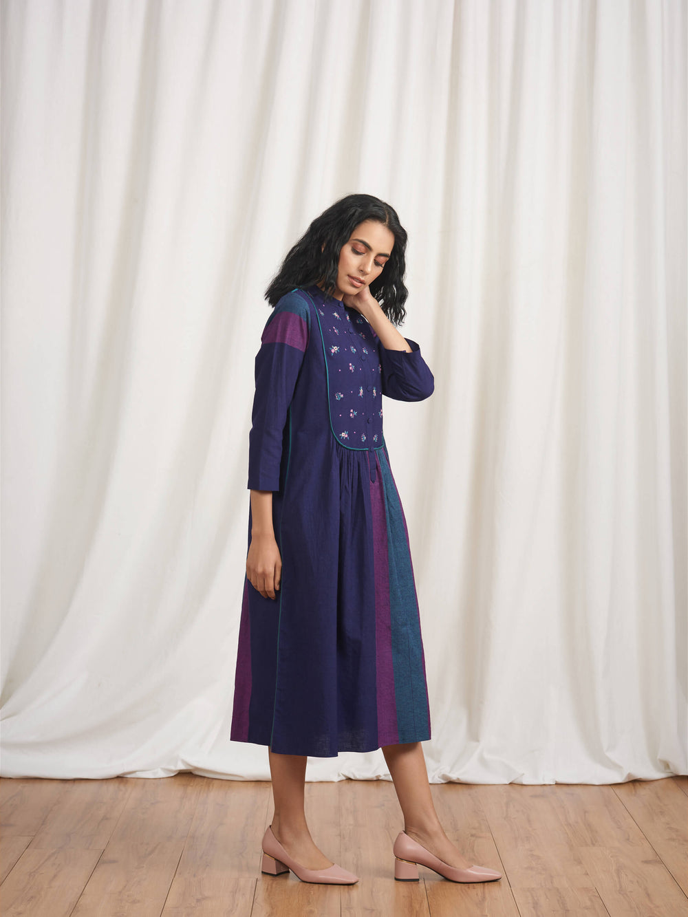 Lost Fables Dress: Buy Enchanting Purple Embroidered Dress