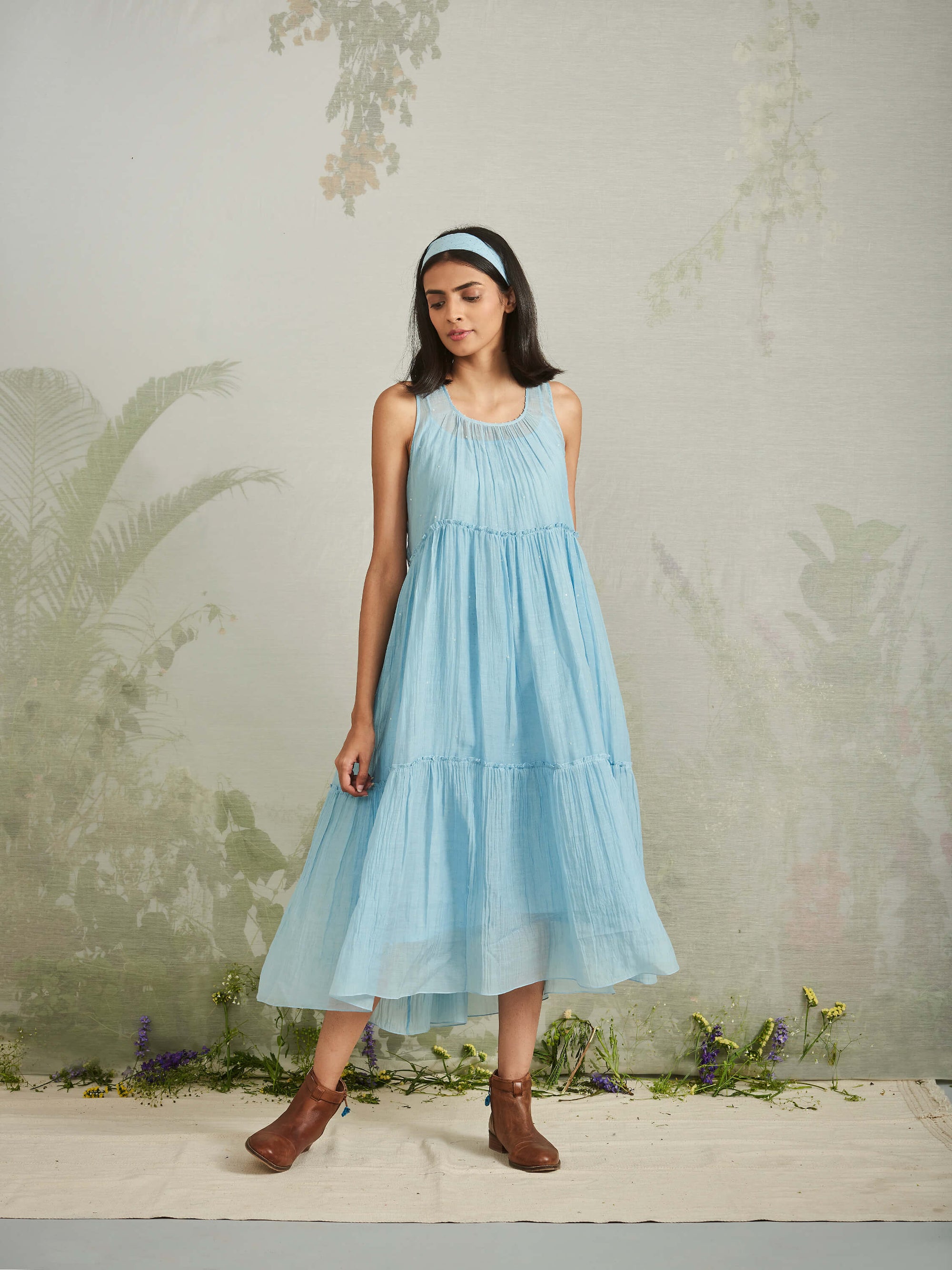 Blue Notes Dress: Sparkle & Twirl in This Playful Tiered Dress