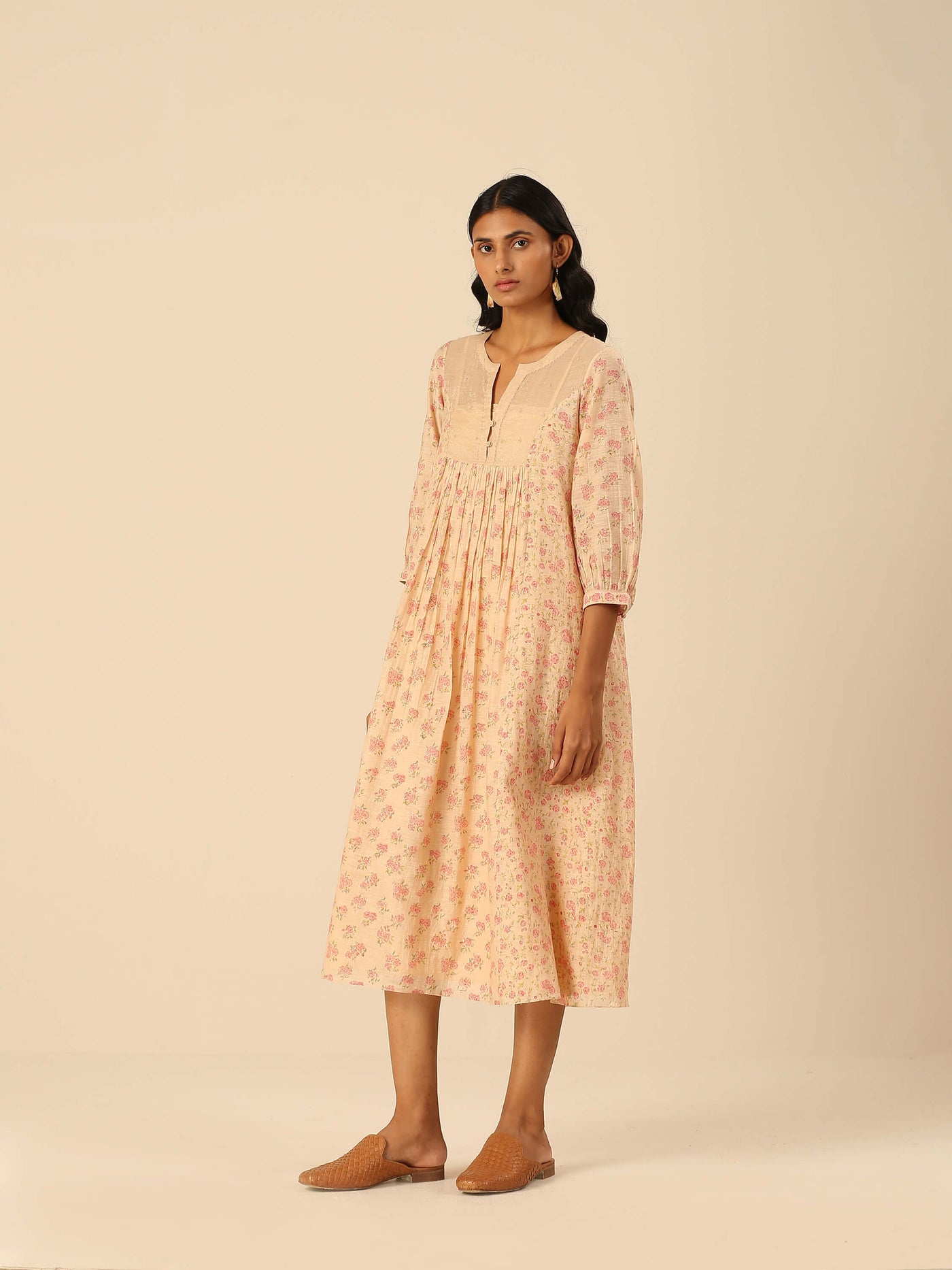 Rosella Midi Dress: Shop Elegant Peach Rose Dresses