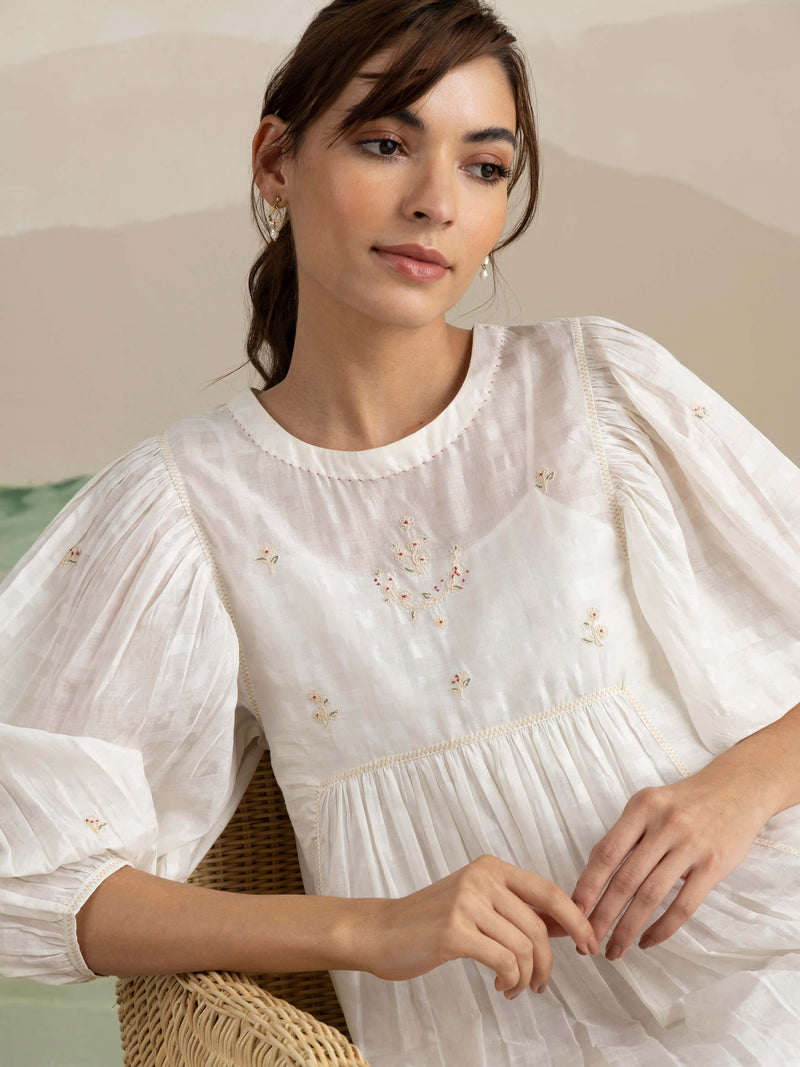 Tea Ceremony Midi Dress: Effortless Style in Handwoven Cotton