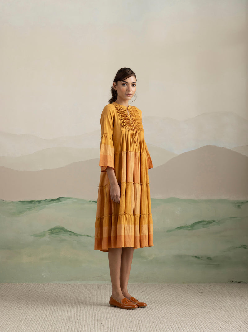 Maple Tier Midi Dress: Shop Stunning Sunset Stripes