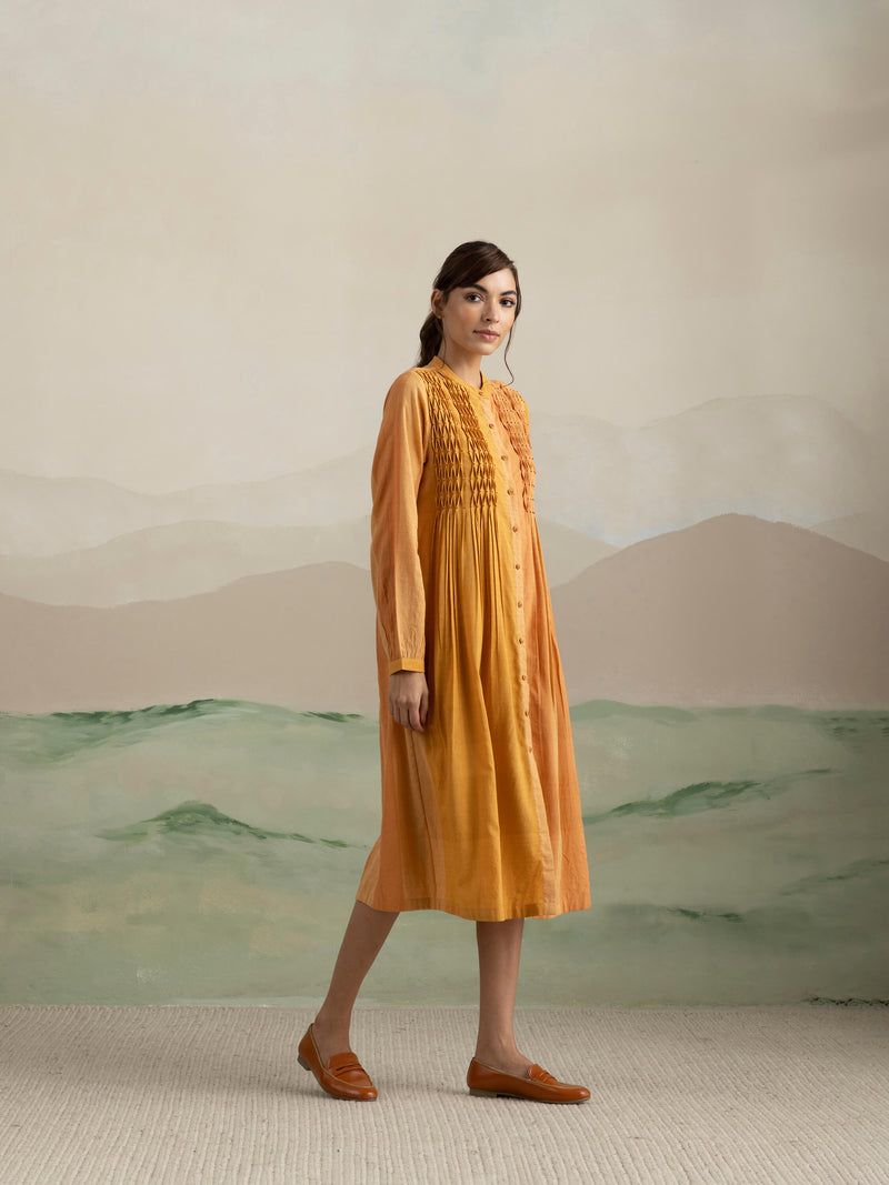 Autumn Leaves Smock Midi Dress: Shop Chic Silk Dresses