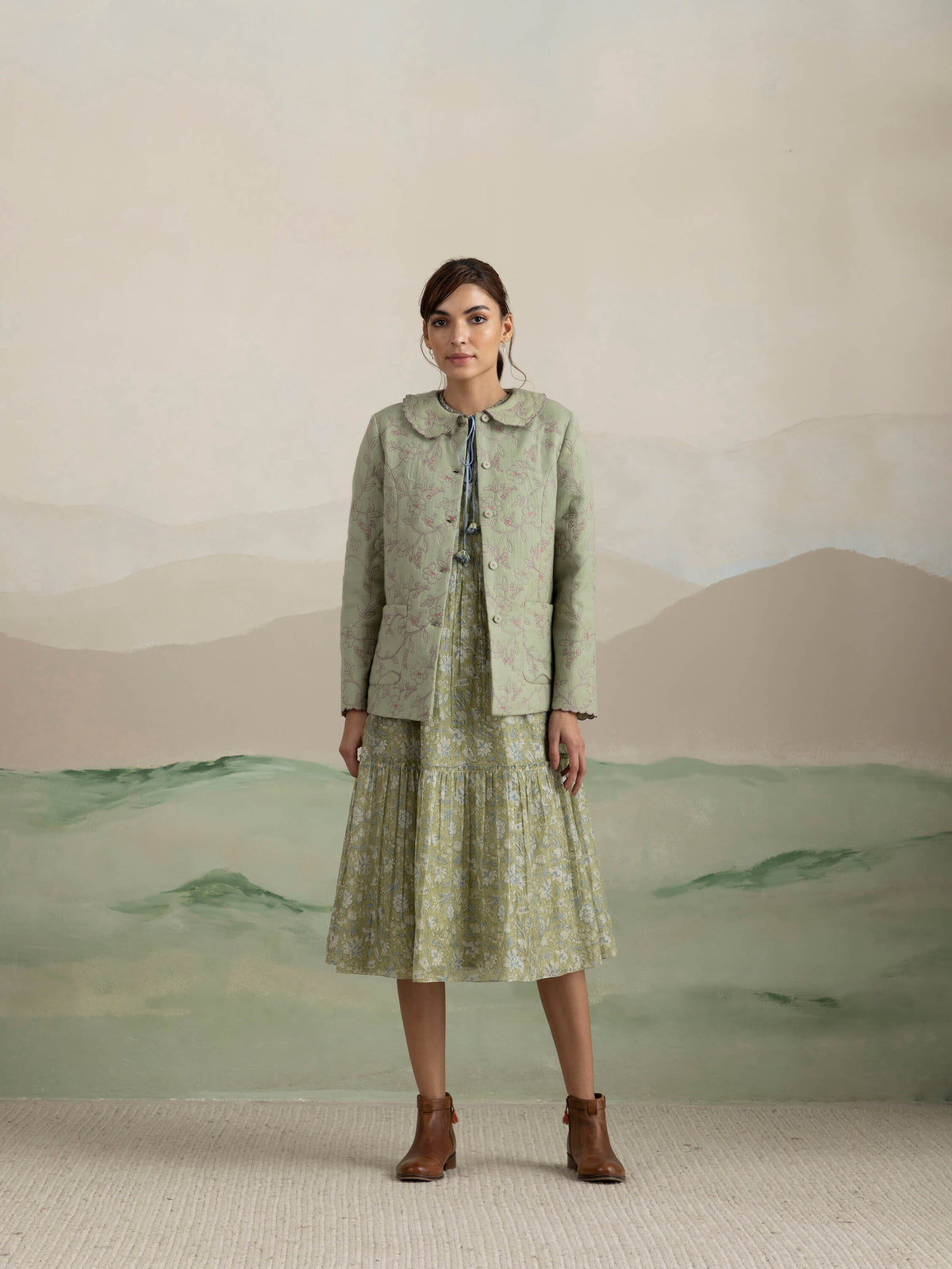 Moss Quilted Wool Jacket: Stylish & Sustainable Warmth