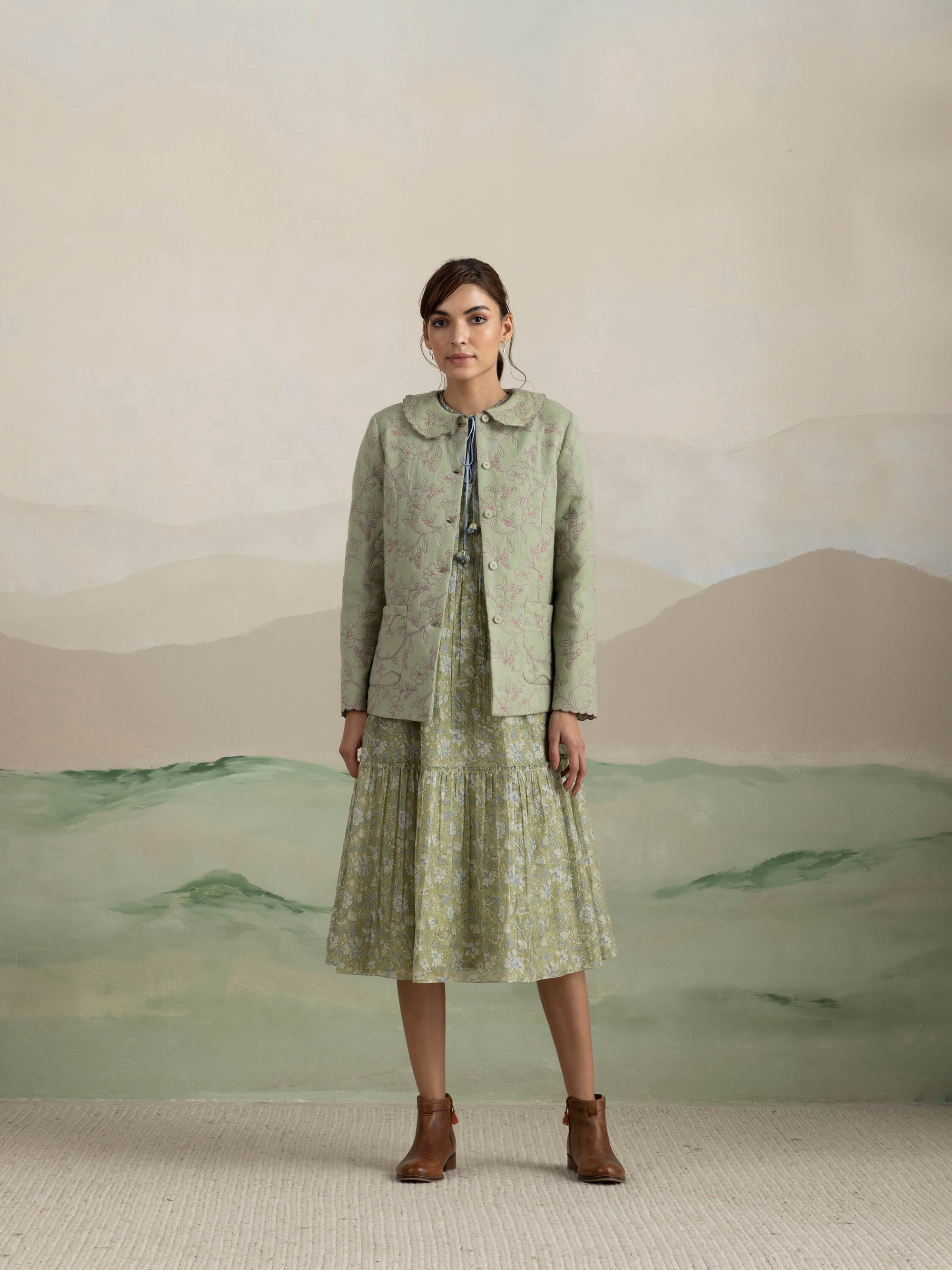 Moss Quilted Wool Jacket: Stylish & Sustainable Warmth