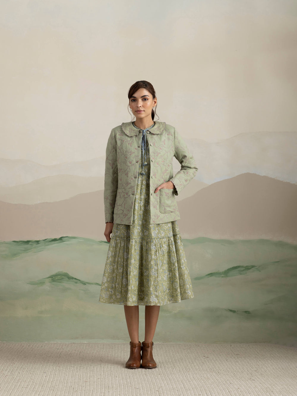 Moss Quilted Wool Jacket: Stylish & Sustainable Warmth