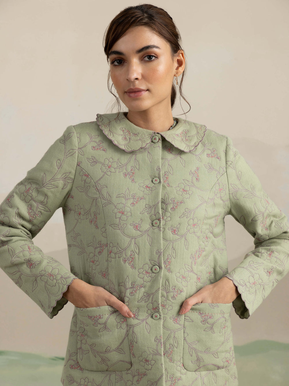 Moss Quilted Wool Jacket: Stylish & Sustainable Warmth