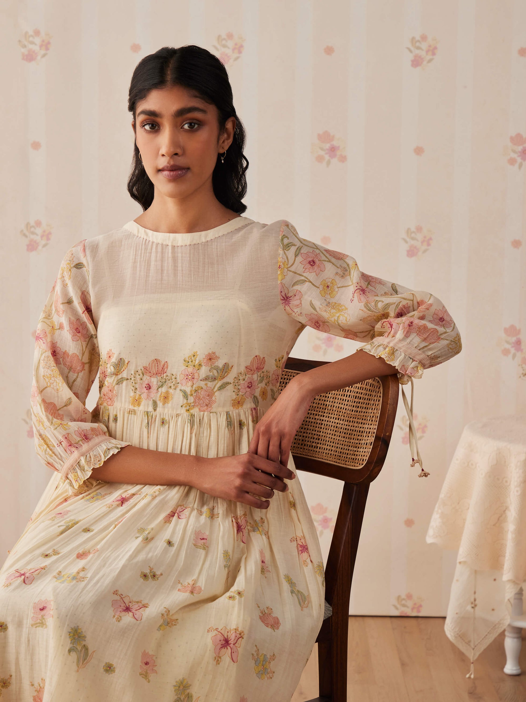 True Friends Midi Dress: Shop Ethereal Beige Dresses